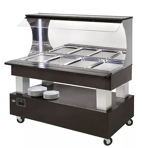 Salad’bar buffets : Hot buffet bar with mirror – 4/1 GN capacity